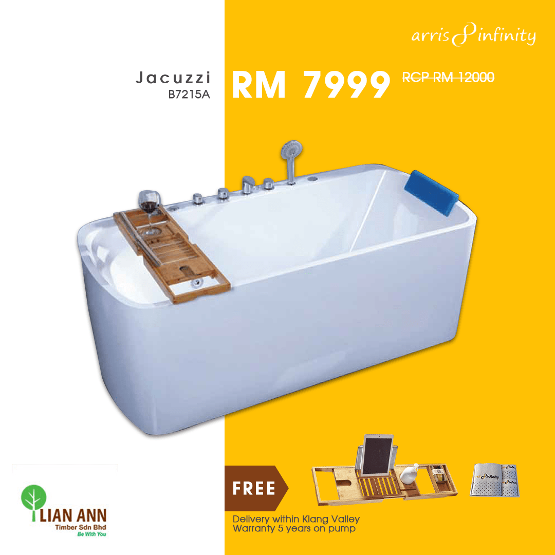 ARRIS INFINITY Jacuzzi Bathtub B7215A MONCORVA - Lian Ann Online Eshop